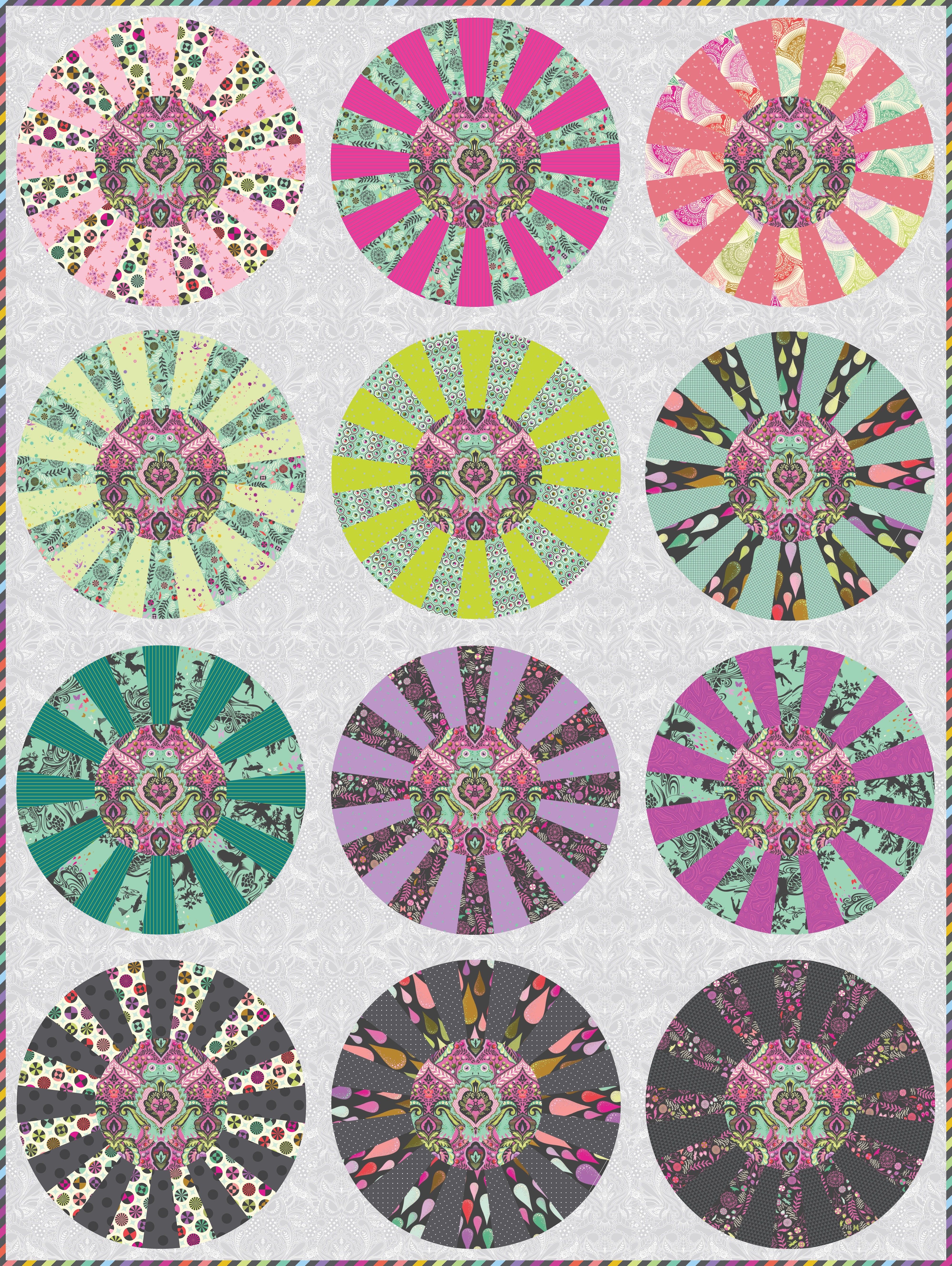 Cartwheels Quilt Kit - Prince Charming Déjà Vu by Tula Pink (Fabric On ...